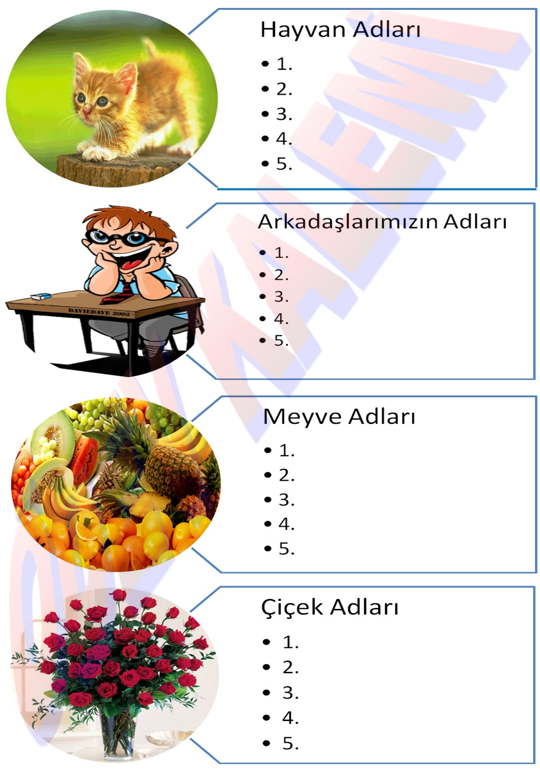 isimler 3. Sinif Türkçe Dersi isimler Çalişma Kağidi - Ödev Kalemi