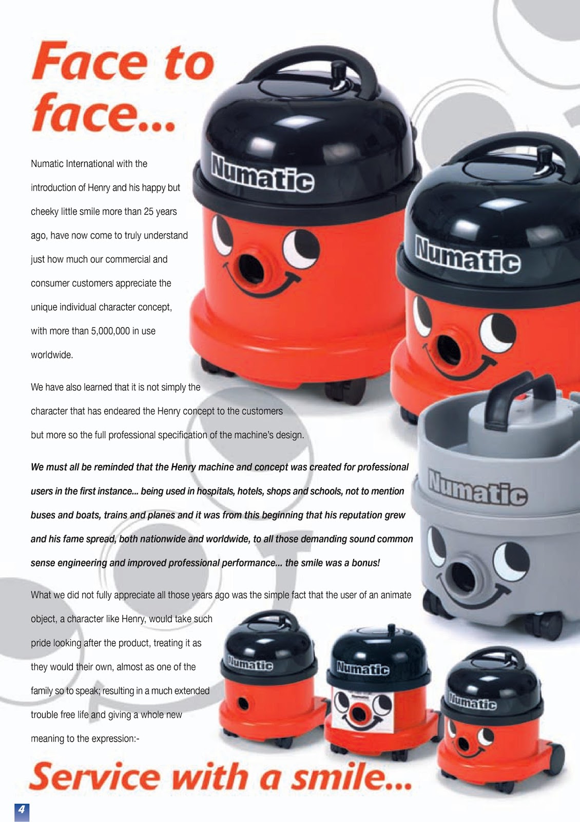 Numatic Cleancare 2007 Product Range