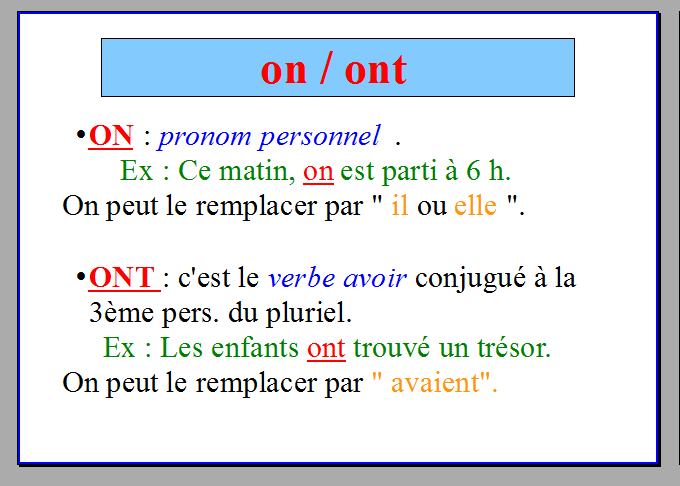 الدرس 17 من سلسلة دروس تعلم اللغة الفرنسية لمعرفة الفرق بين on و ont ...