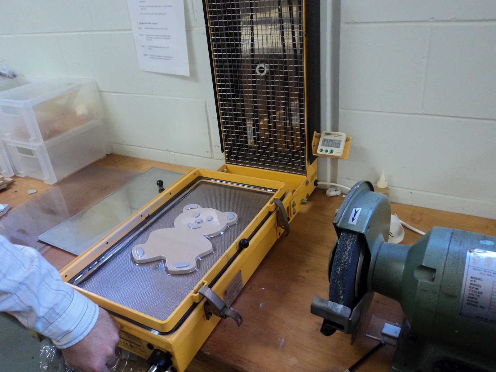 Design Futures: My clock while being vacuum formed and once finished