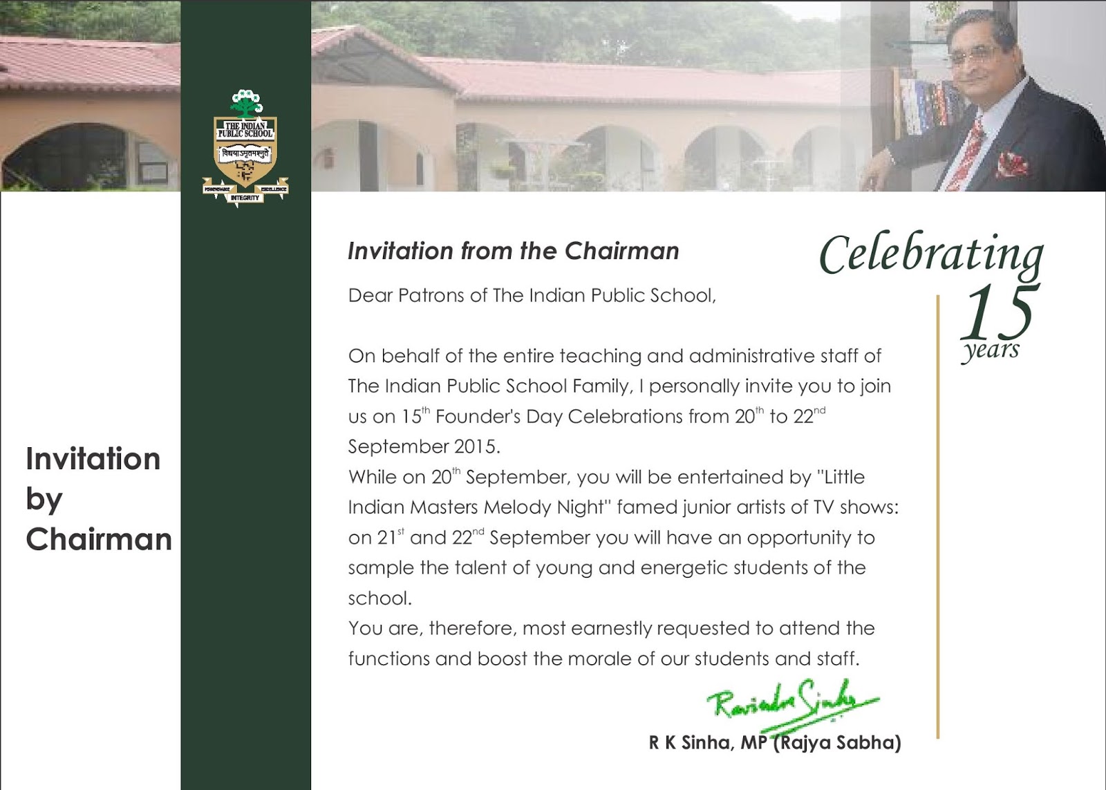 The Indian Public School, Dehradun, Uttrakhand: 15th Founder's Day ...