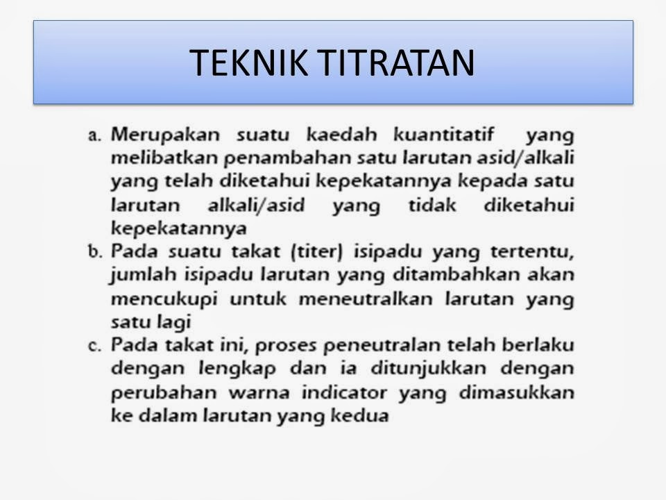 KTMP,KL NOTA: Asid, bes dan peneutralan & Titratan
