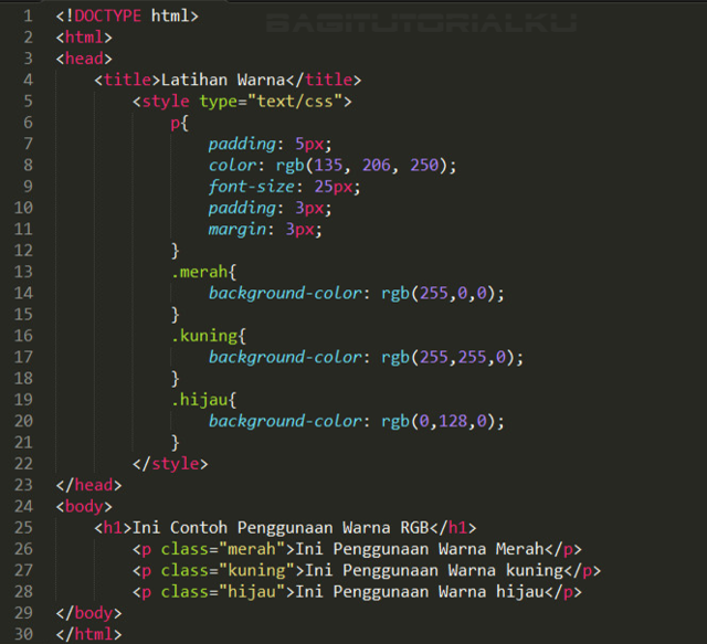 Belajar CSS : Mengenal Warna Yang Digunakan Dalam CSS Dan Cara ...