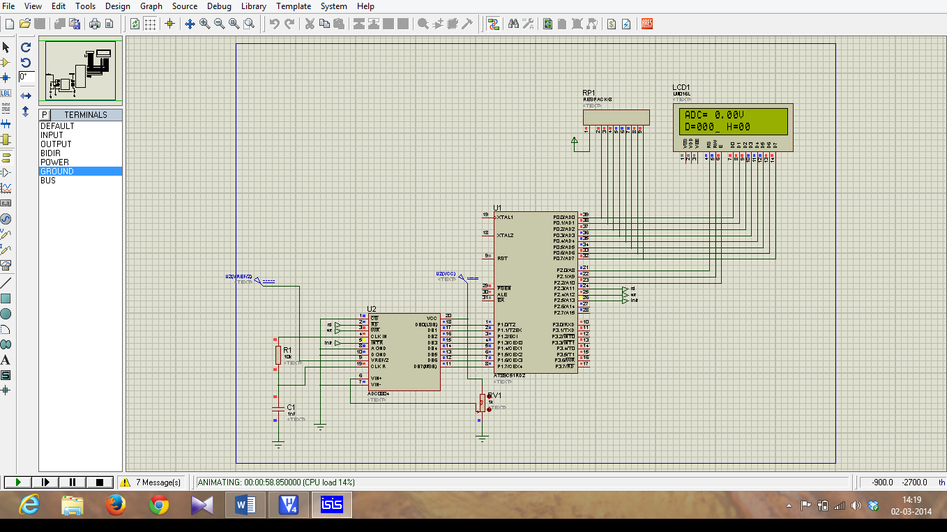 Code-N-Logic: INTERFACING OF MICRO-CONTROLLER 8051 TO ADC (ADC 0804)