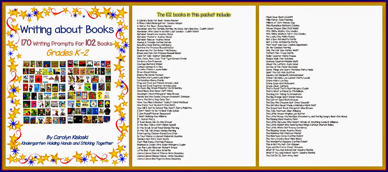 Kindergarten: Holding Hands and Sticking Together: Writing about Books!