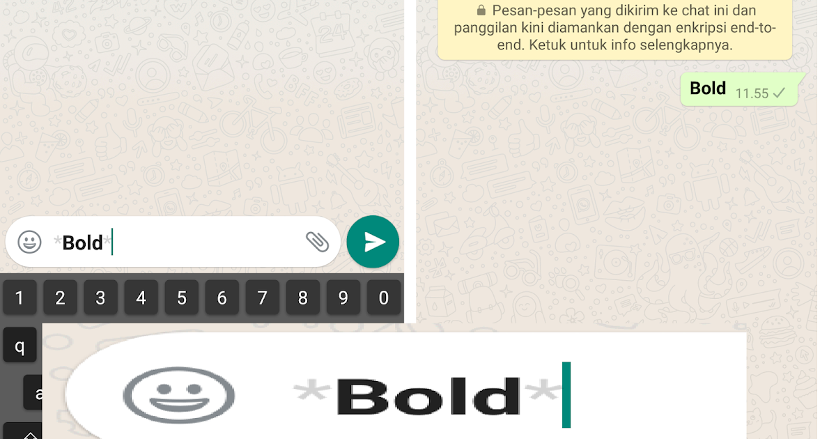 Zona Tips : Cara bikin tulisan tebal, miring,dan coret di WA