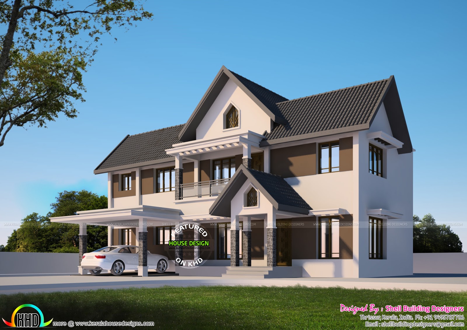 4 bedroom Western model home - Kerala Home Design and Floor Plans - 9K ...