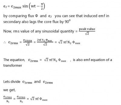 EMF Equation of a Transformer