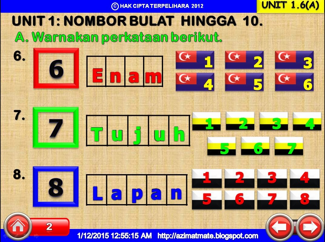 AZIMAT MATEMATIK: SAYA DAPAT MENGEJA DAN MEMBACA NOMBOR