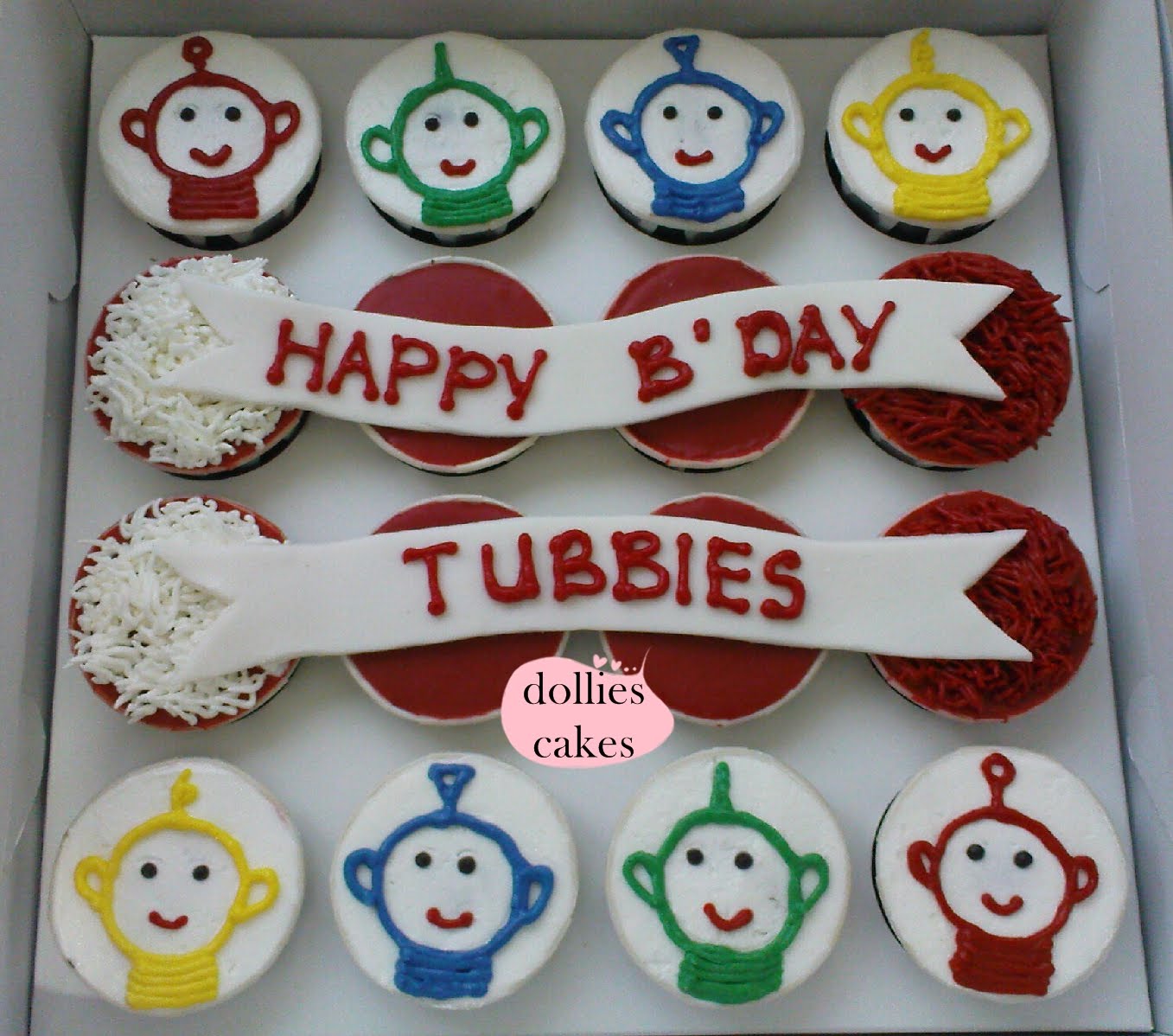 dollies cakes: cupcakes for bos & teletubbies themed cupcakes.
