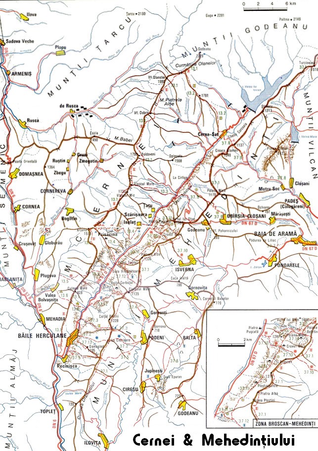 Harta Trasee Montane: Harti turistice trasee montane Romania