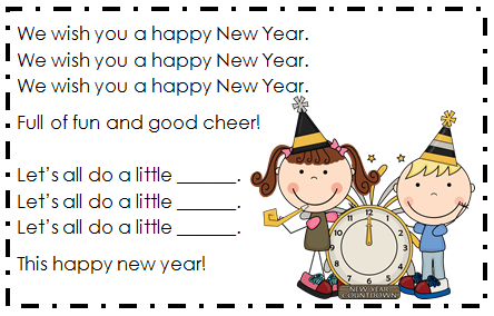 Holly's Hobbie: New Year’s Wiggle Break Poem/Song
