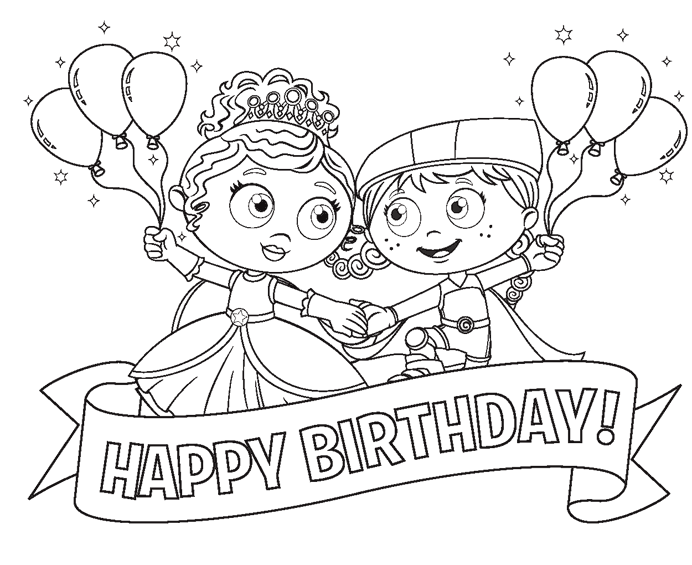 Coloring Pages Disney Super Why Birthday Happy Princess Presto Printable Red Worden Print Kids ...