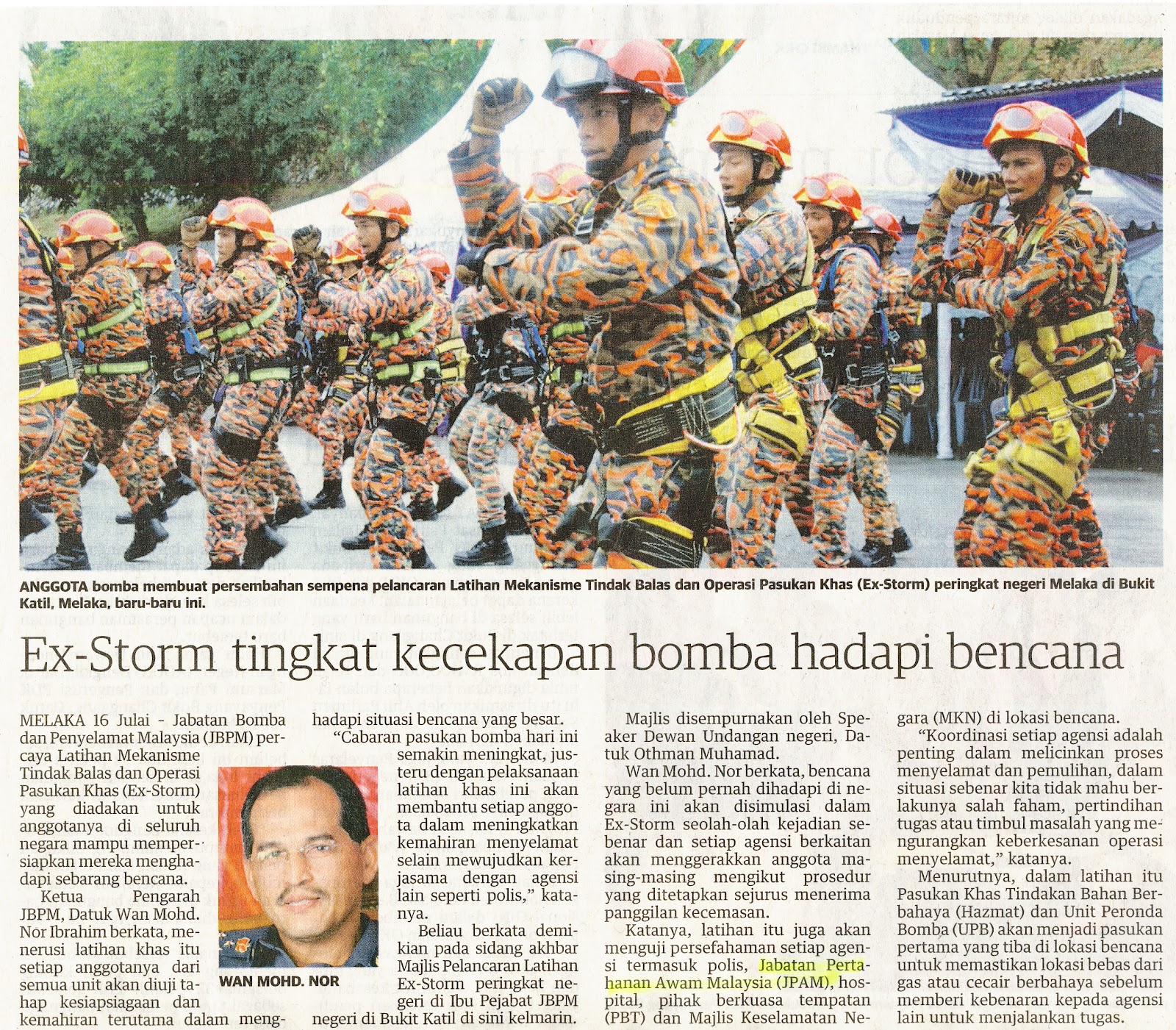 Sukarelawan Pertahanan Awam Malaysia: Ex- Storm Bomba