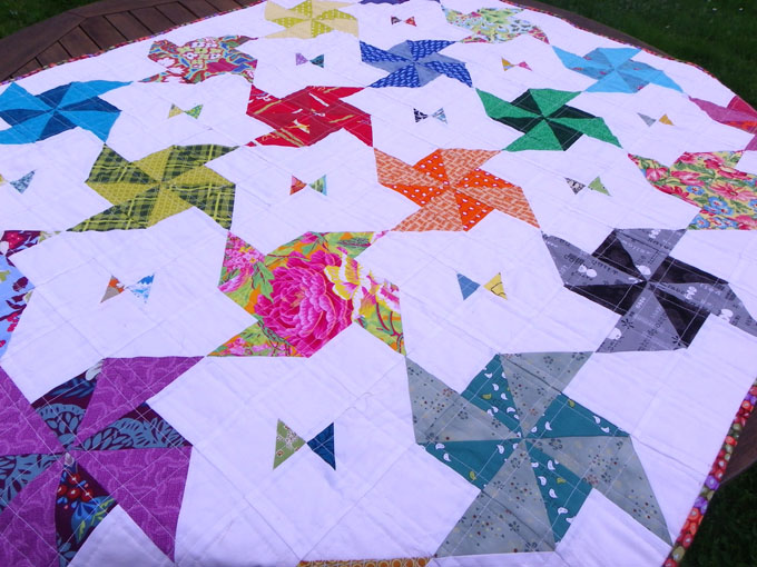 Little Island Quilting: A pinwheel half-square triangle quilt