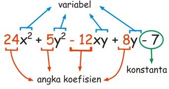 Definisi atau Pengertian Variabel, Koefisien dan Konstanta dalam Bentuk ...