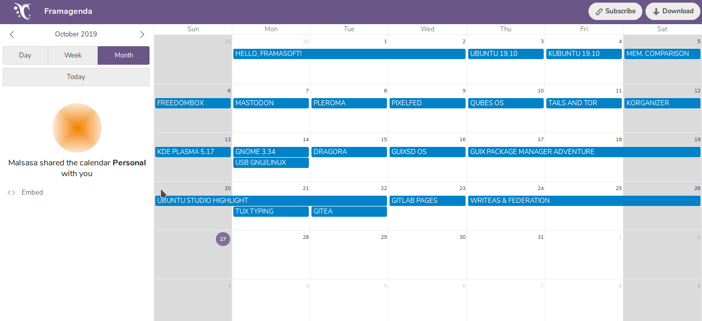 Integrate KOrganizer on GNU/Linux with Framasoft Calendar Service