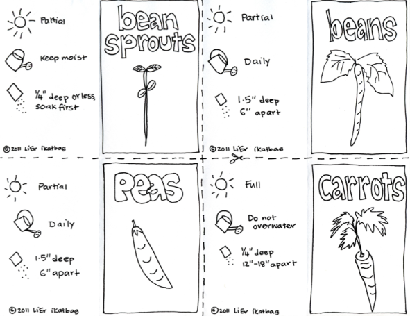 Vegetable Seed Packet Coloring Coloring Pages