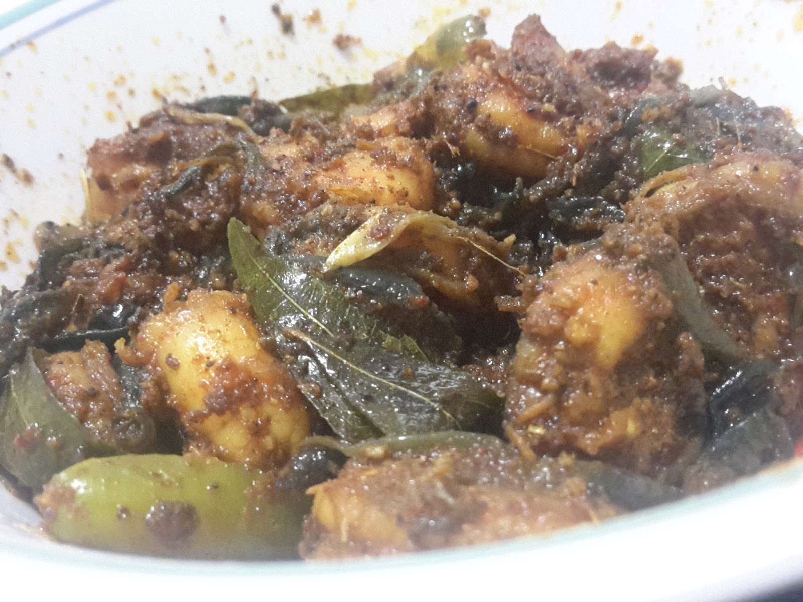 കഞ്ഞീം കറീം ....: Kerala Style Prawn Fry / Nadan Chemmeen fry