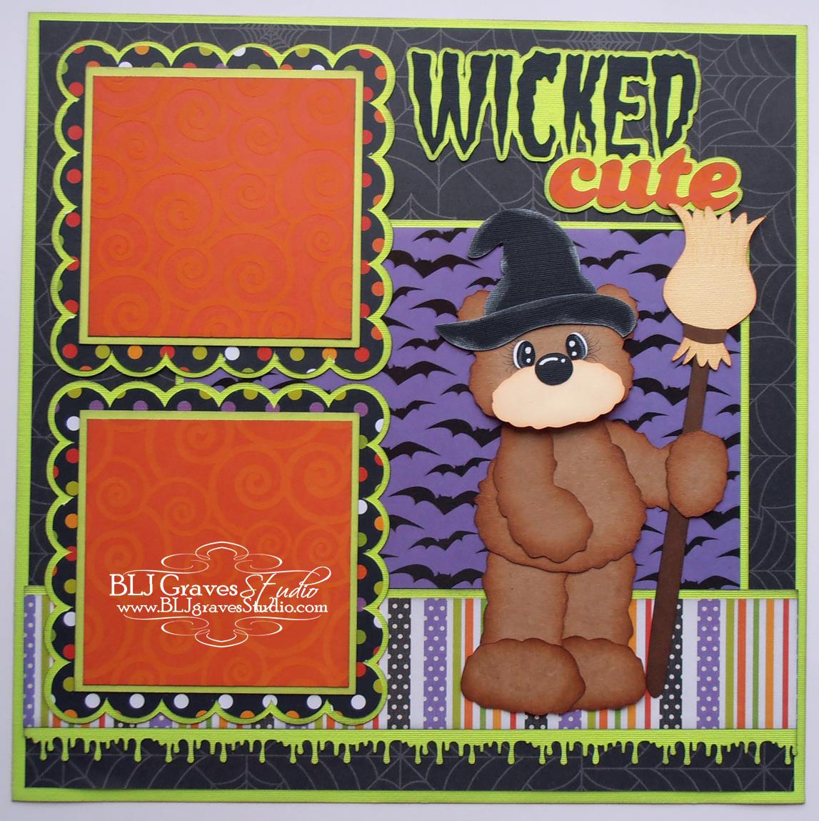 BLJ Graves Studio: Halloween Scrapbook Page - Wicked Cute Bear