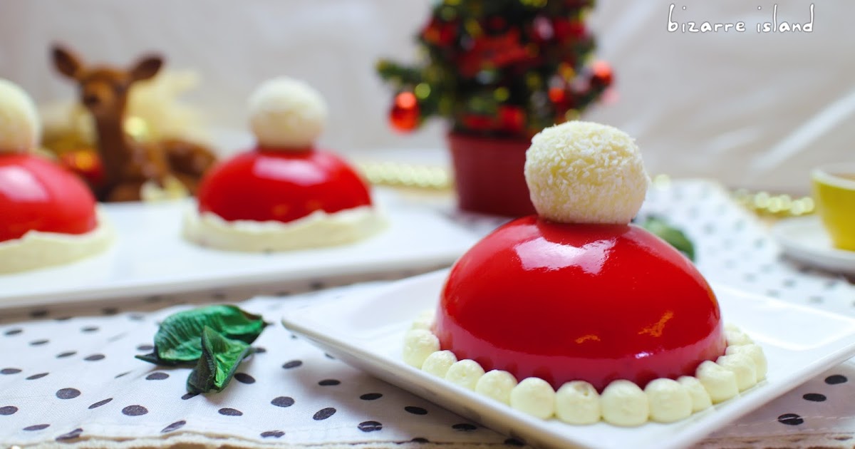~ bizarre island ~: Santa's Hat Mirror Glaze Apple Entremet | Themed ...