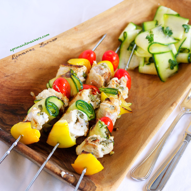 Sword Fish & Vegetable Skewers