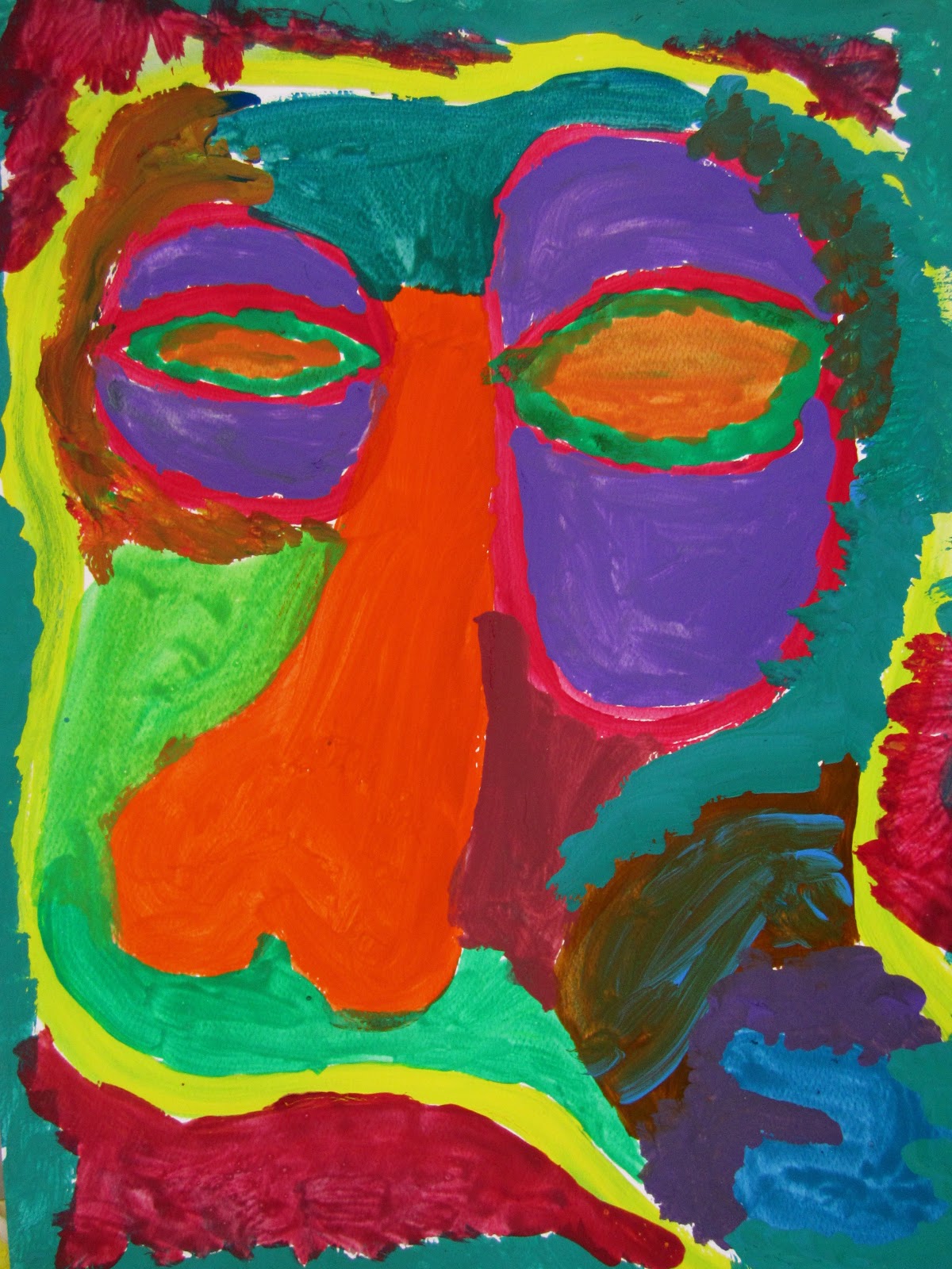Cubist Portraits by 5th Grade 2013: 5th Grade Cubist Portrait Paintings