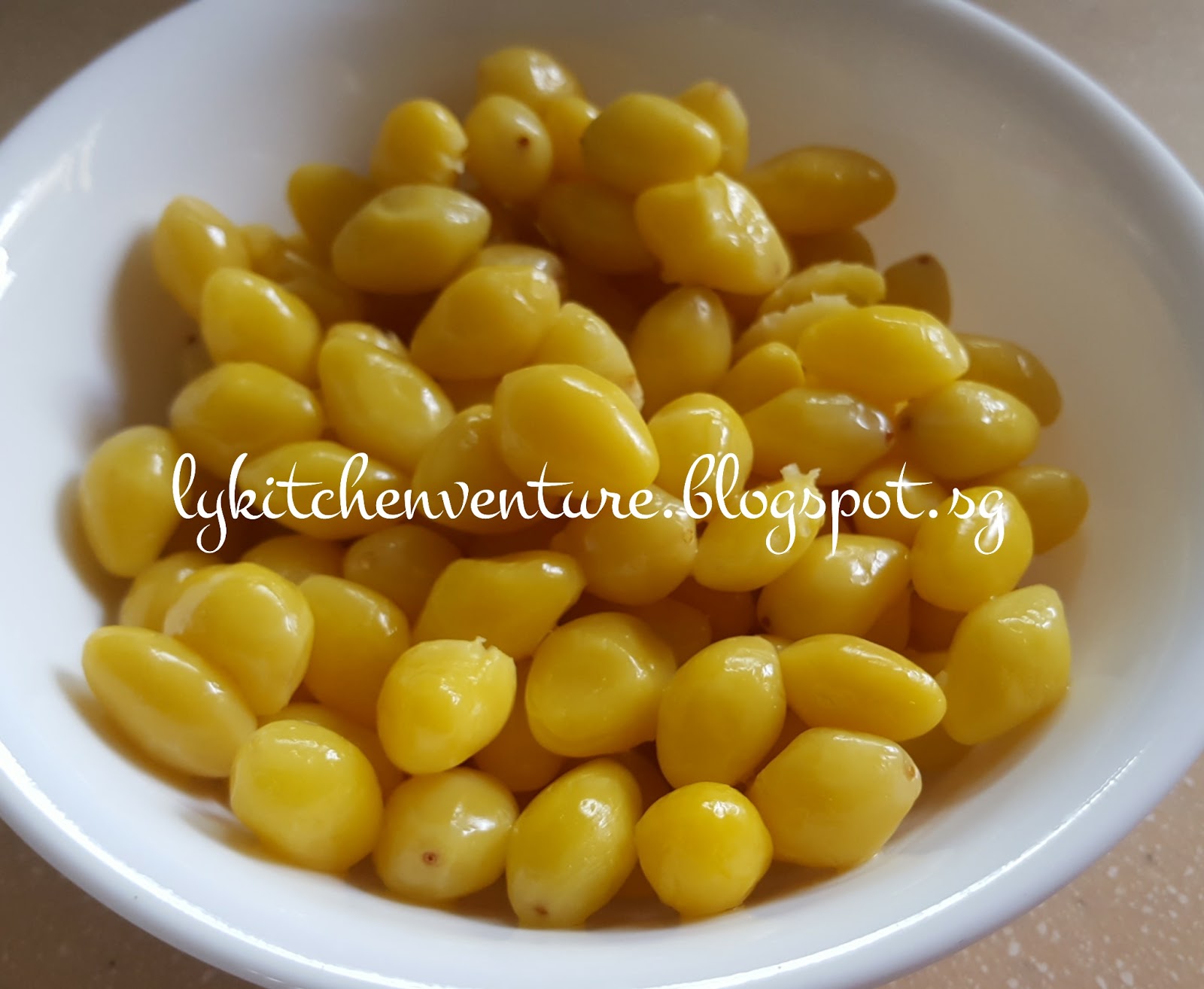 LY's Kitchen Ventures: Yam Paste With Gingko Nuts (Orh Nee 银杏芋泥）