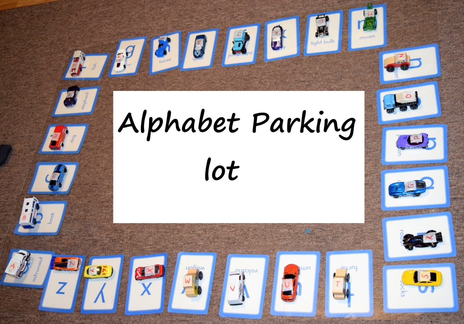 Sindhu's cocoon: Alphabet Parking lot : Match uppercase with lowercase ...