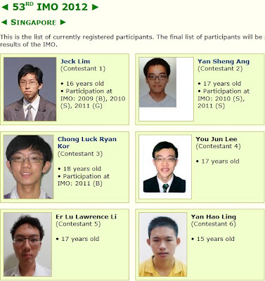 Welcome all!: IMO 2012 Singapore Team