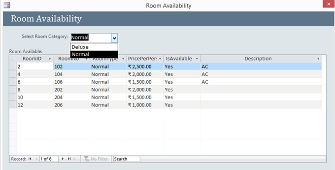 Hotel Management System MS Access Database Project