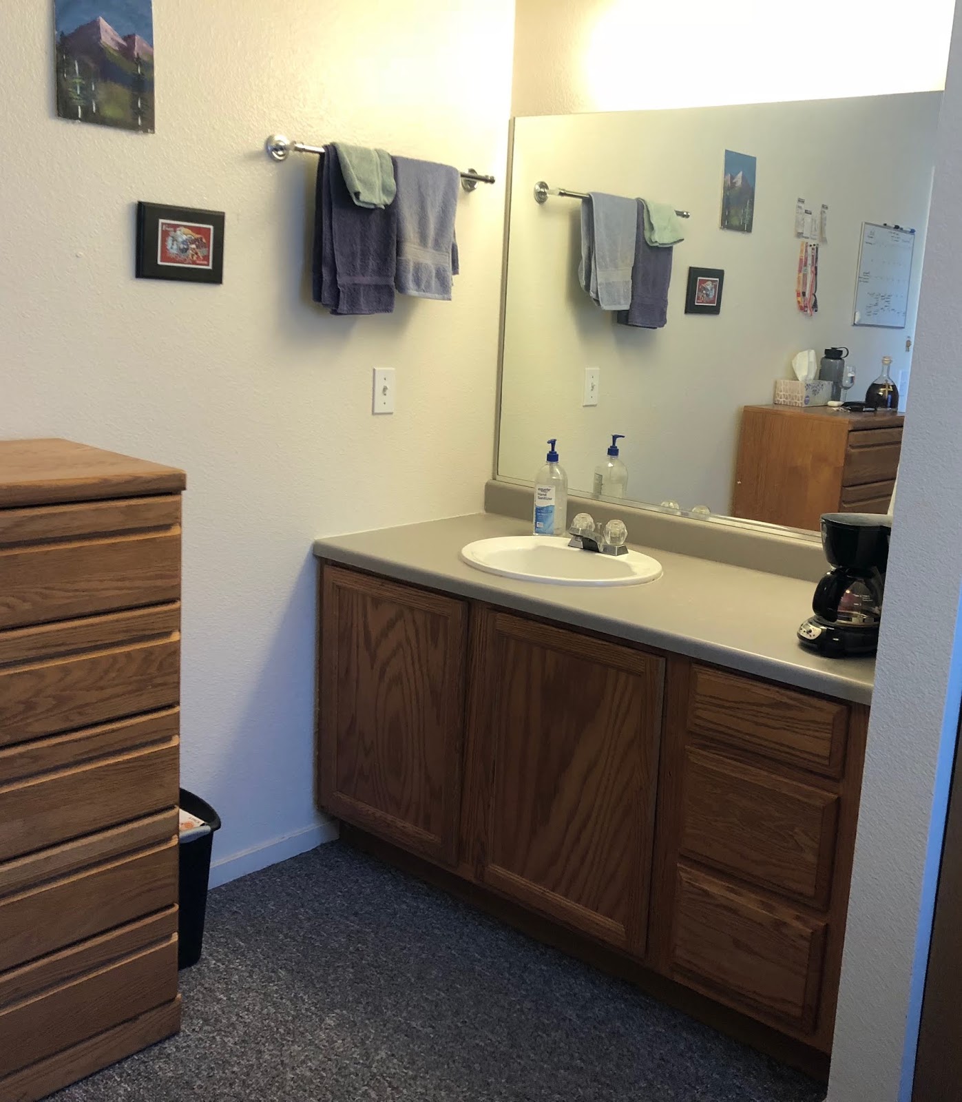 College Courtyard Apartments: There is a sink and vanity in each ...