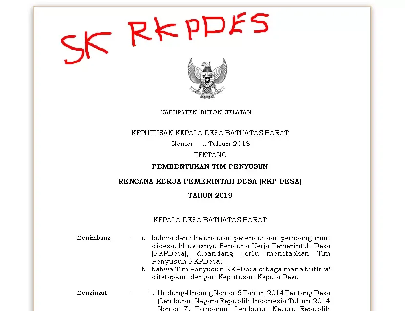 Tim Penyusun RKPDes 2021 : Contoh SK, Tugas, Berita Acara, Unsur, dan ...