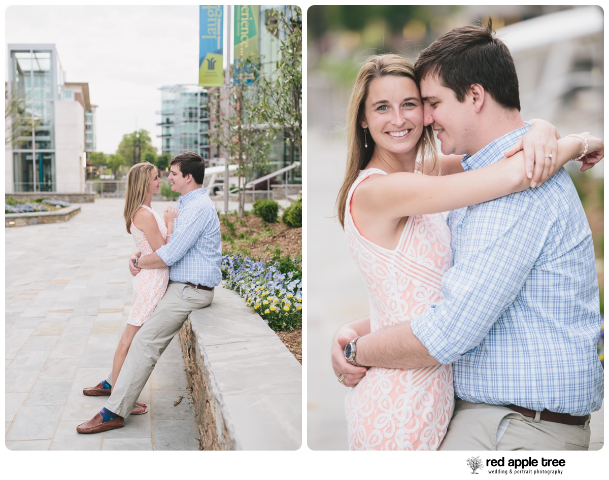 red apple tree photography: downtown Greenville SC Engagement with ...