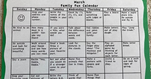 FAMILY ACTIVITY CALENDARS - Dr. Jean & Friends Blog