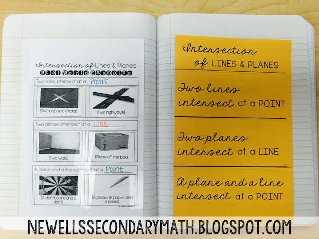 More Points, Lines, and Planes Foldables for INB | Mrs. Newell's Math