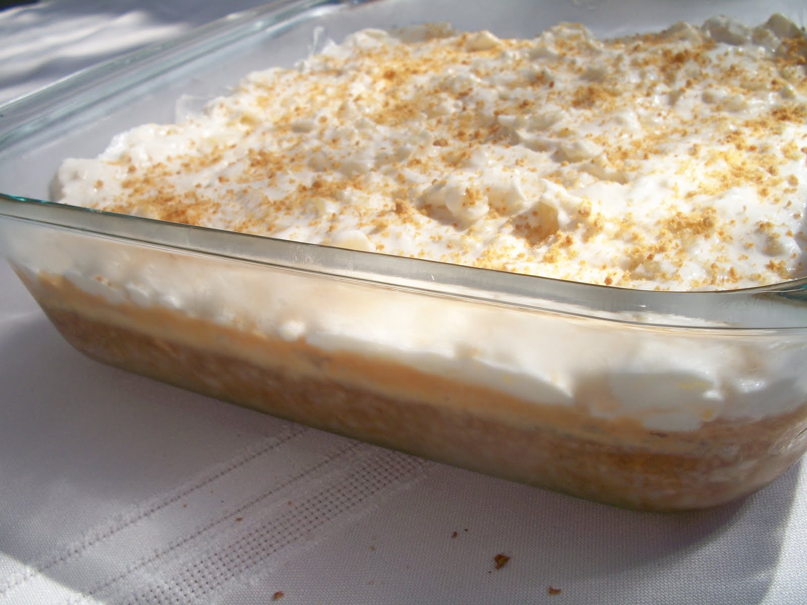 Pineapple Cool Whip Dessert Graham Cracker Crust