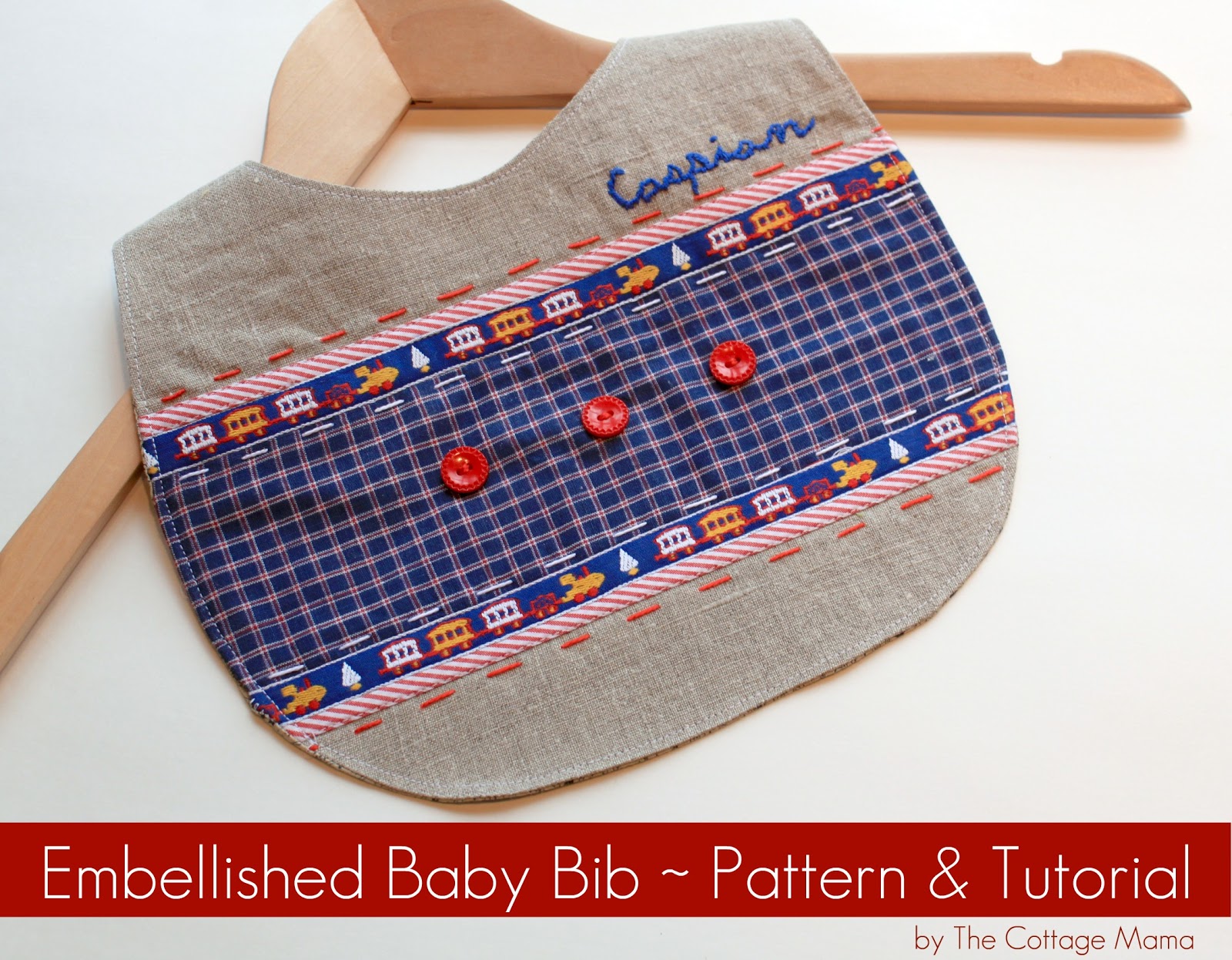 Embellished Baby Bib ~ Pattern & Tutorial - The Cottage Mama
