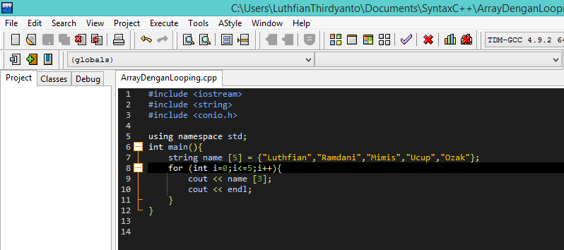Membuat Perulangan For di C++ - Jejak Mountain