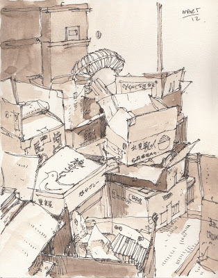 Sketching Along The Way...: packing boxes