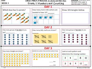 Literacy & Math Ideas: Daily Math Practice (Grade 1)