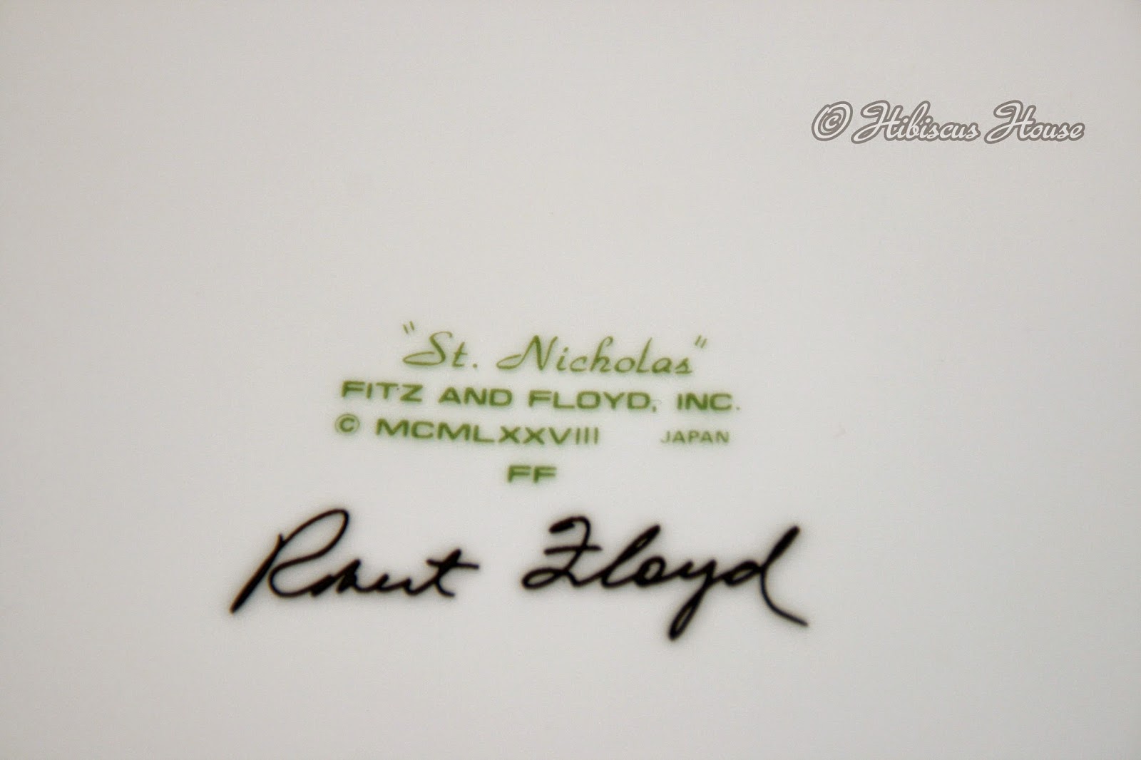 Hibiscus House: Fitz and Floyd St Nicholas China