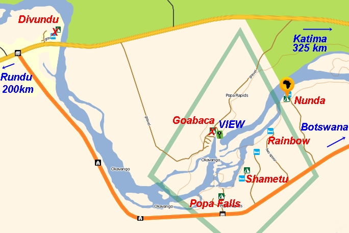 Namibia by car. From Botswana border to Rundu.