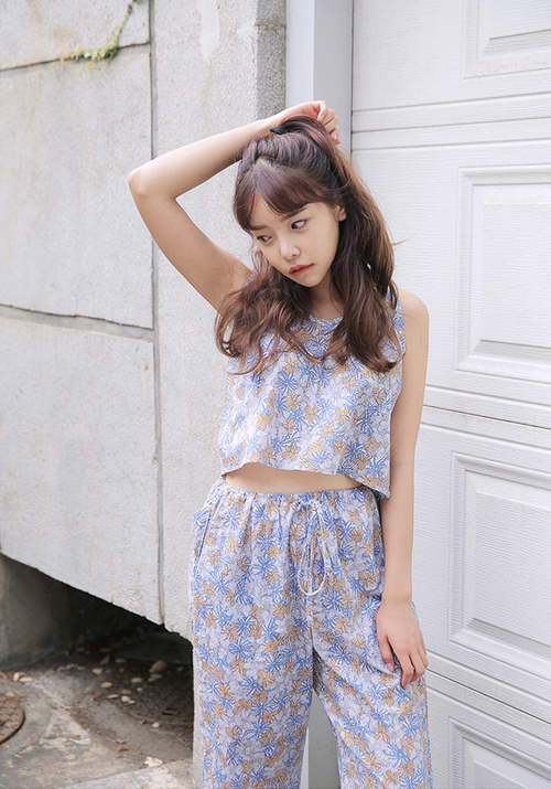 [Stylenanda] Floral Pattern Tank Top and Slacks Set | KSTYLICK - Latest ...