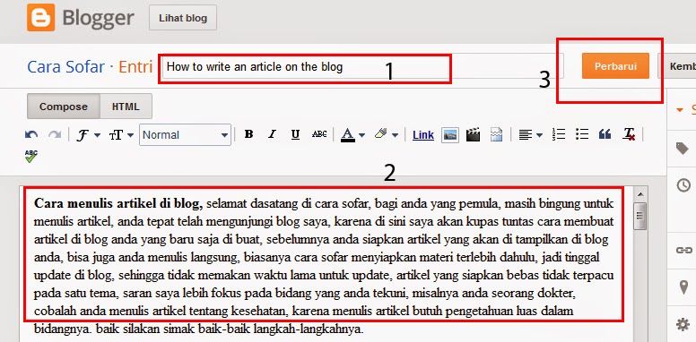 Cara Menulis Artikel Di Blog | Cara Sofar