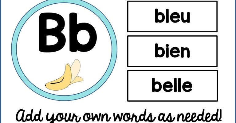 French word wall file - editable! - Primary French Immersion Resources