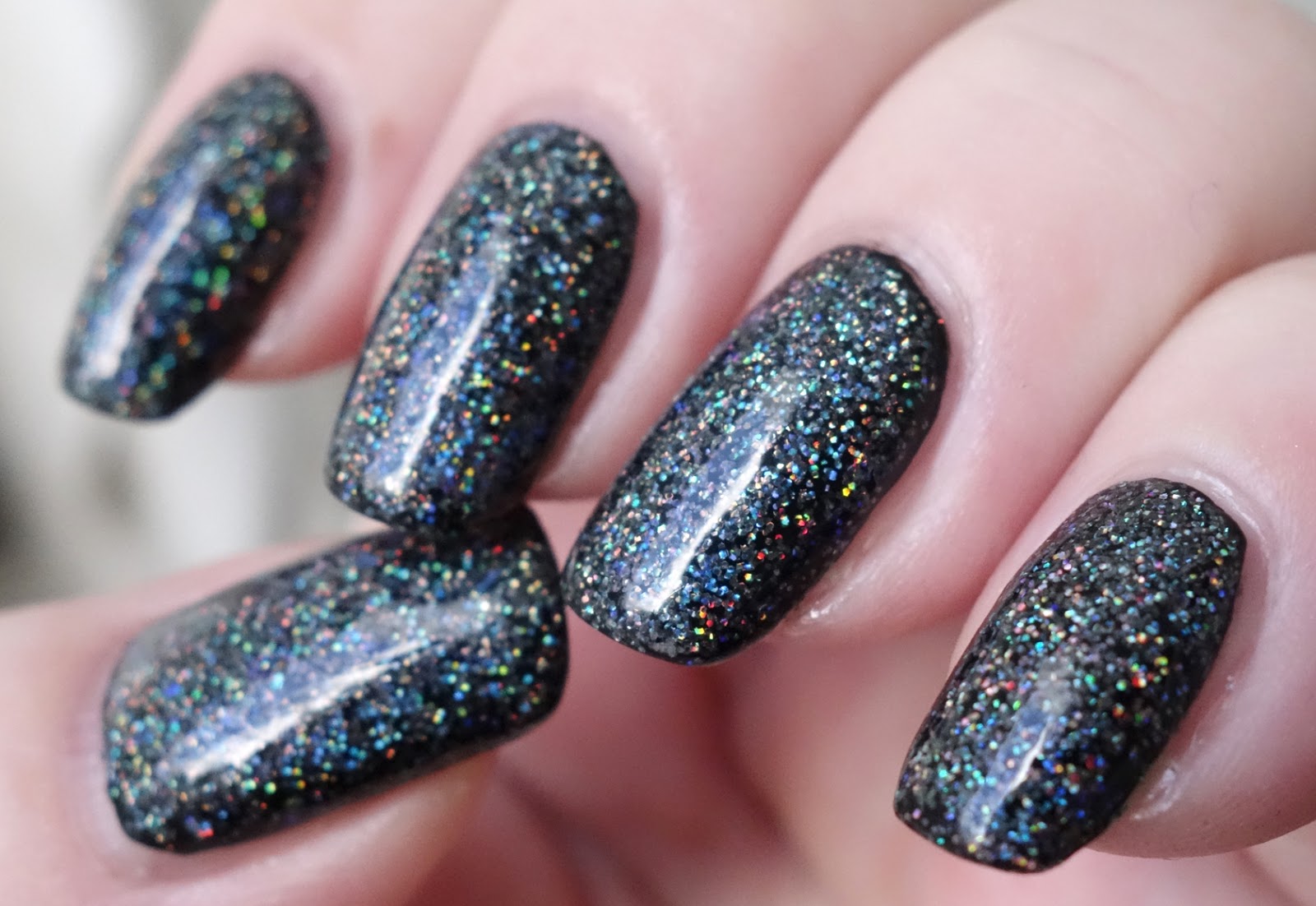 Lacquer Slacker Liz: FUN Lacquer Black Holo Witch over Cirque Memento Mori