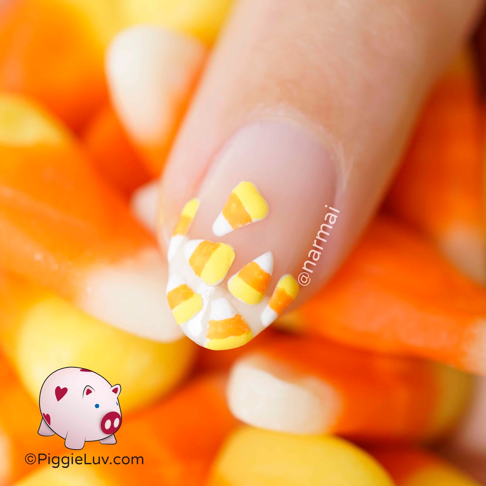Candy Corn Acrylic Nails