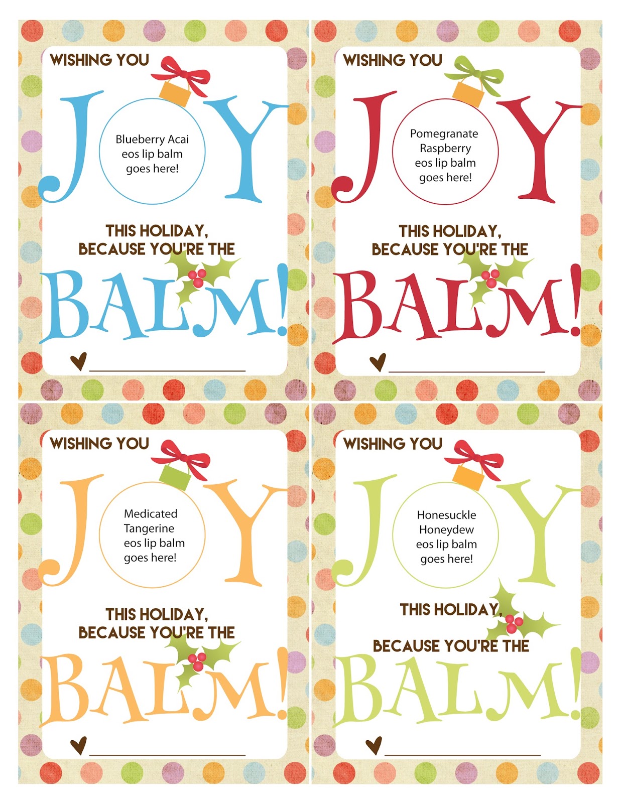 Run With Patience: EOS Lip Balm Christmas Cards