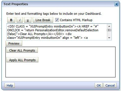 OBIEE10G & 11G Knowledge Sharing: Single Button for multiple Global Prompts in OBIEE 11g